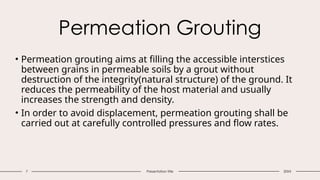 Grouting and Types of Grouting and how the grouting works | PPTX