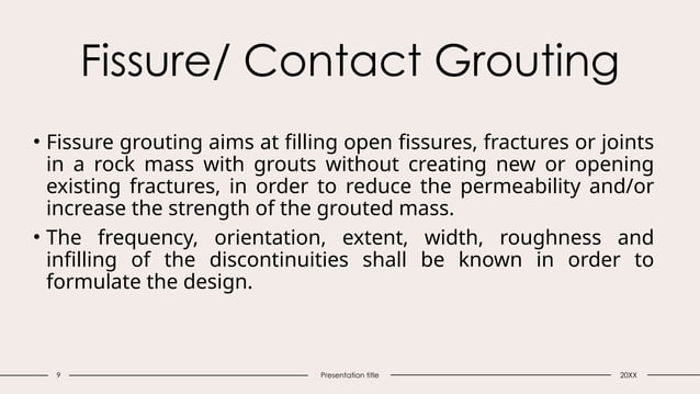 Grouting and Types of Grouting and how the grouting works | PPTX
