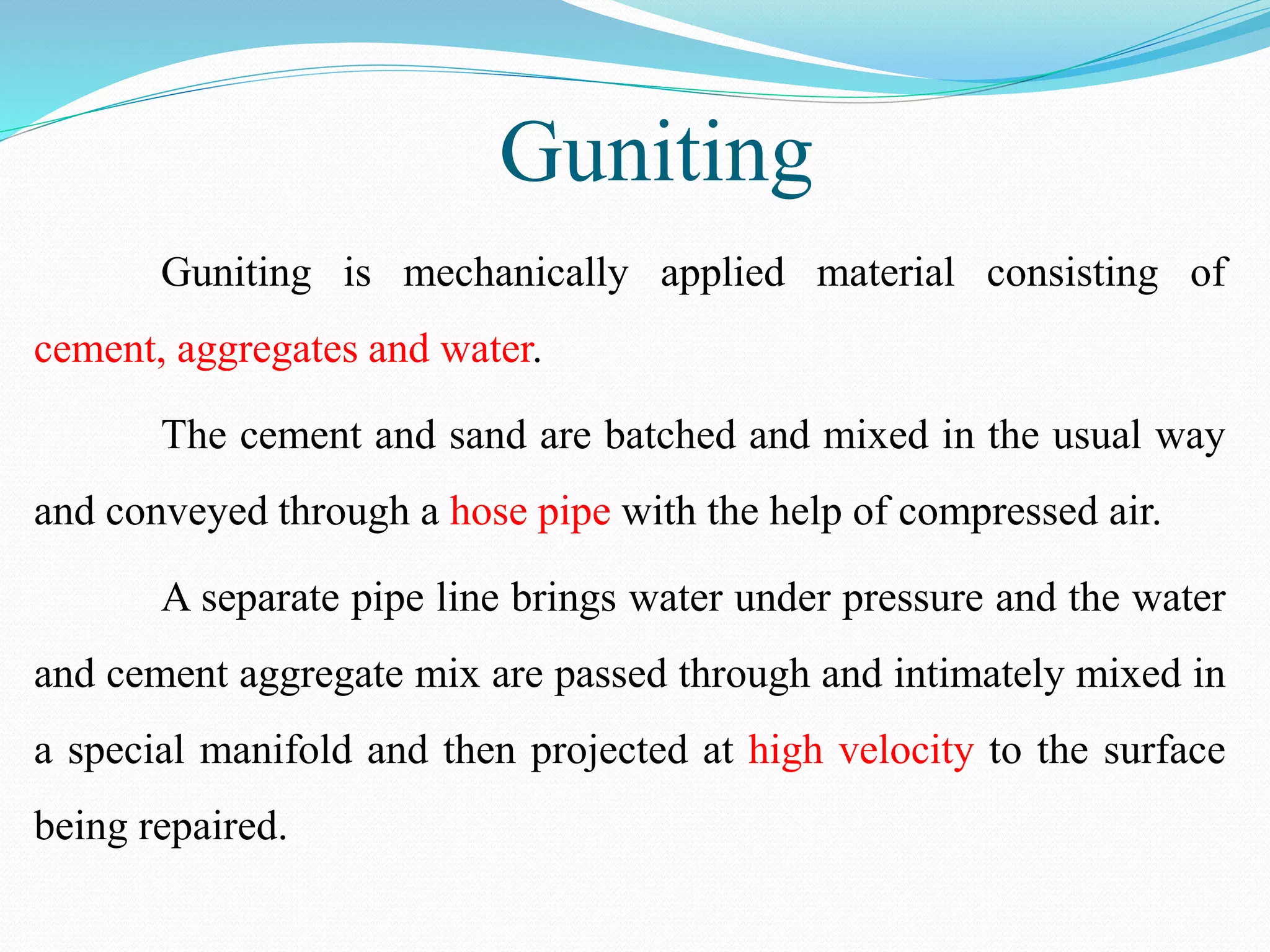 Grouting, guniting, jacketing | PPTX