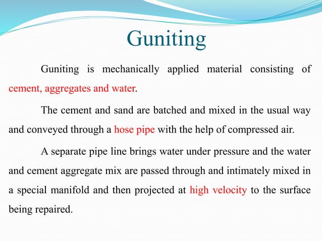 Grouting, guniting, jacketing | PPTX | Geology | Science