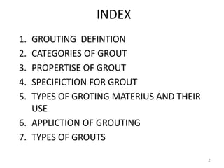 Grouting n gunintung | PPTX