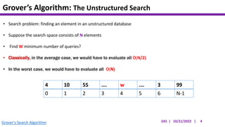 Quantum Search Algorithm and its Implementation using QisKit | PPTX | Search | Internet