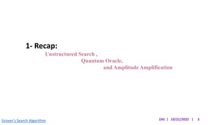 Quantum Search Algorithm and its Implementation using QisKit | PPT