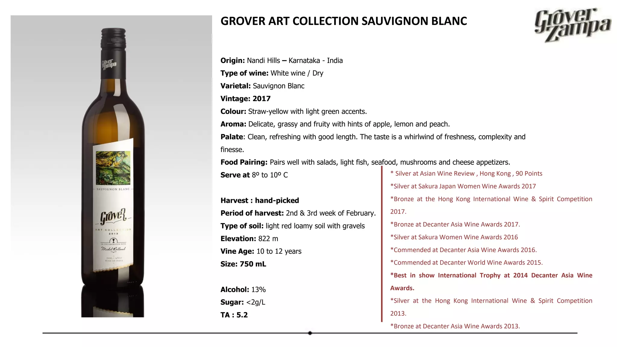 Grover zampa vineyards product portfolio with awards (1) | PDF