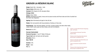 Grover zampa vineyards product portfolio with awards (1) | PDF