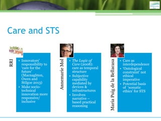 Care and STS: re‐embedding socio‐technical futures | PPT