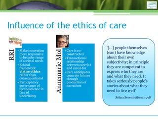 Care and STS: re‐embedding socio‐technical futures | PPT