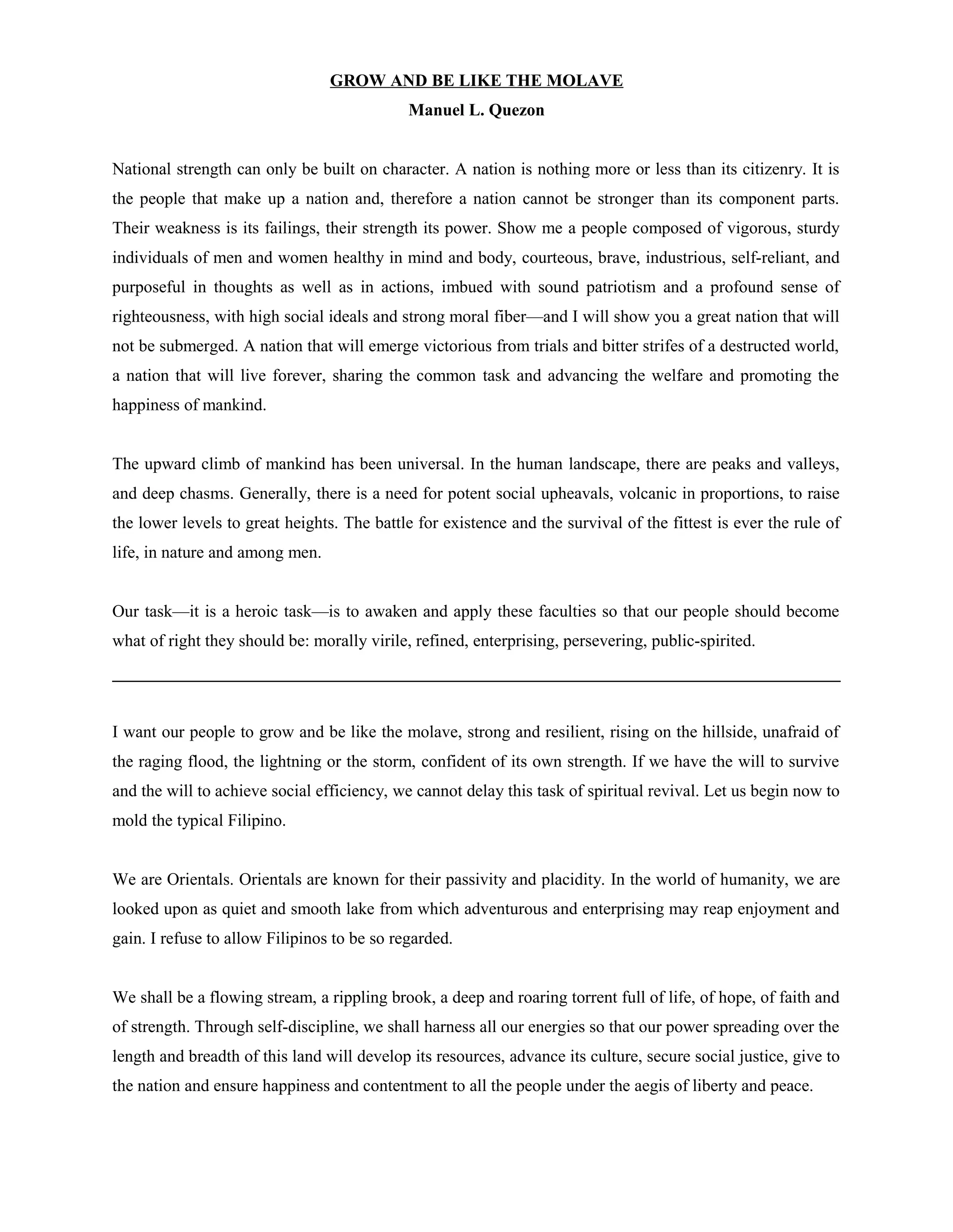 Grow and be like the molave | DOC