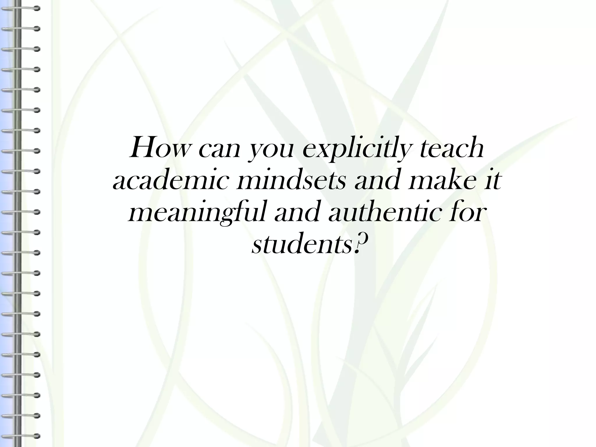 Growth Mindset During Project Based Learning | PDF