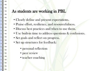 Growth Mindset During Project Based Learning | PDF