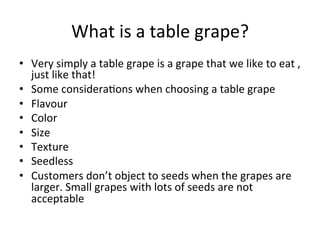 Growing table grapes in colder climat | PPT