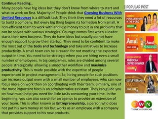 Growing Business With Limited Resources