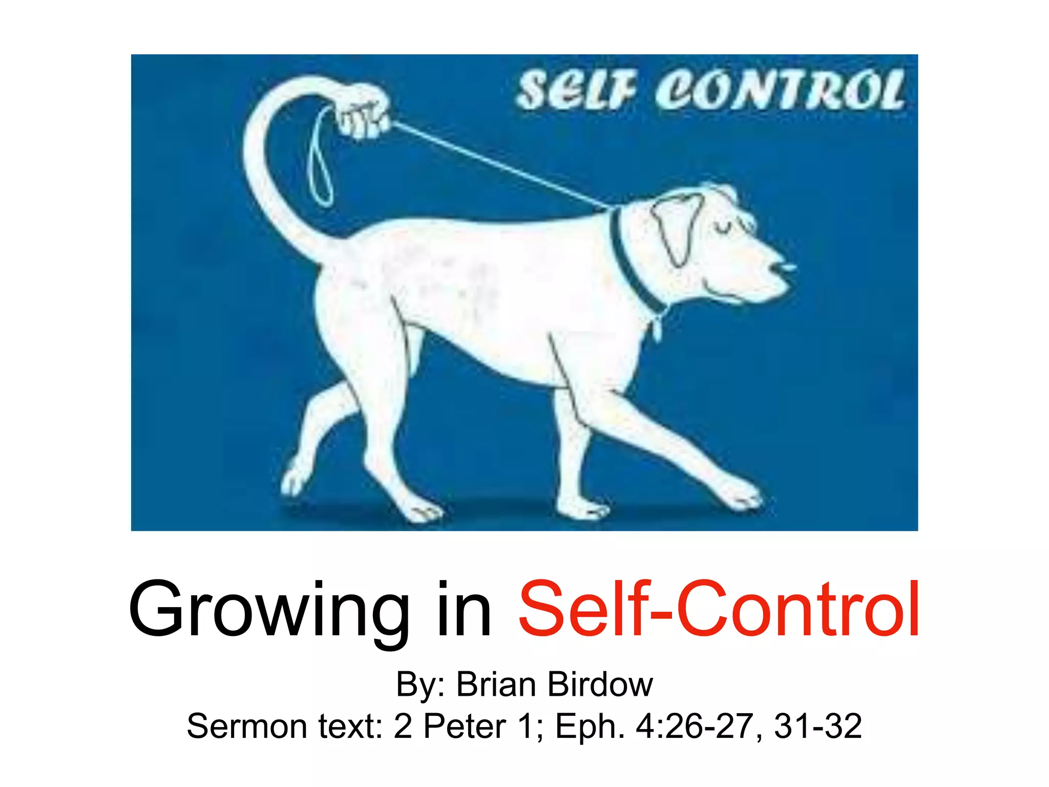 Growing in self control (stages of anger) | PPT