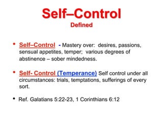 Growing in self control (pt.1) | PPTX