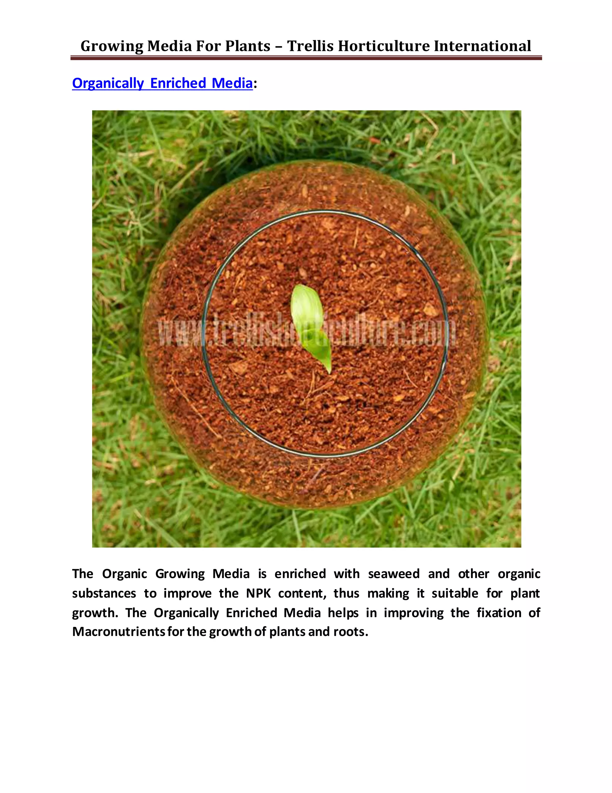 Growing media for plants | DOCX
