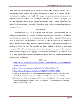 Growing NPAs and Future of Banking in India by vinay shahane | PDF