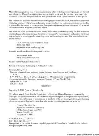 Growing object oriented software | PDF | Programming Languages | Computing