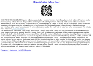 Growing Up Of A Latino Household Essay | PDF