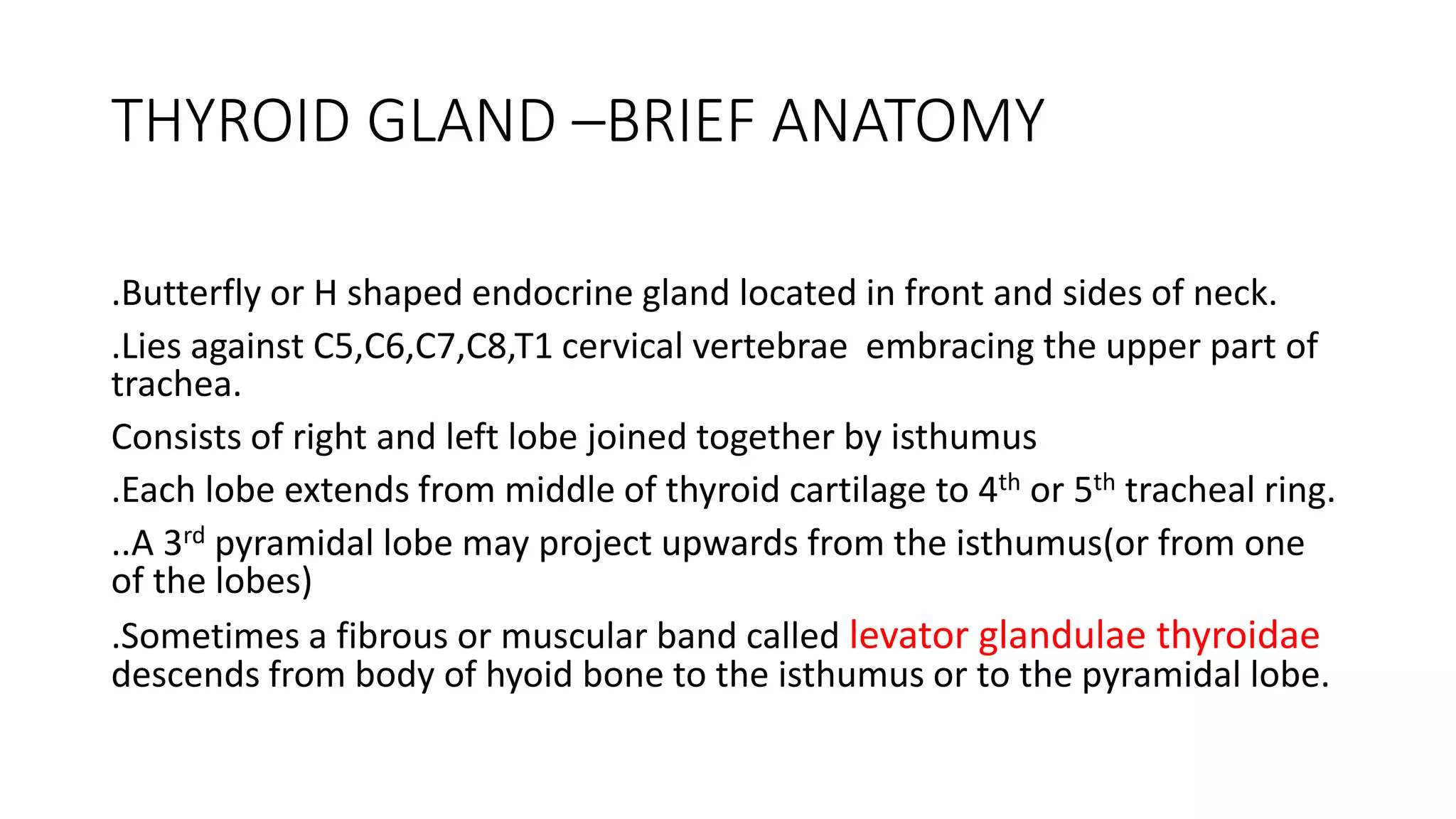 thyroid gland embryolgy, physiology | PPTX