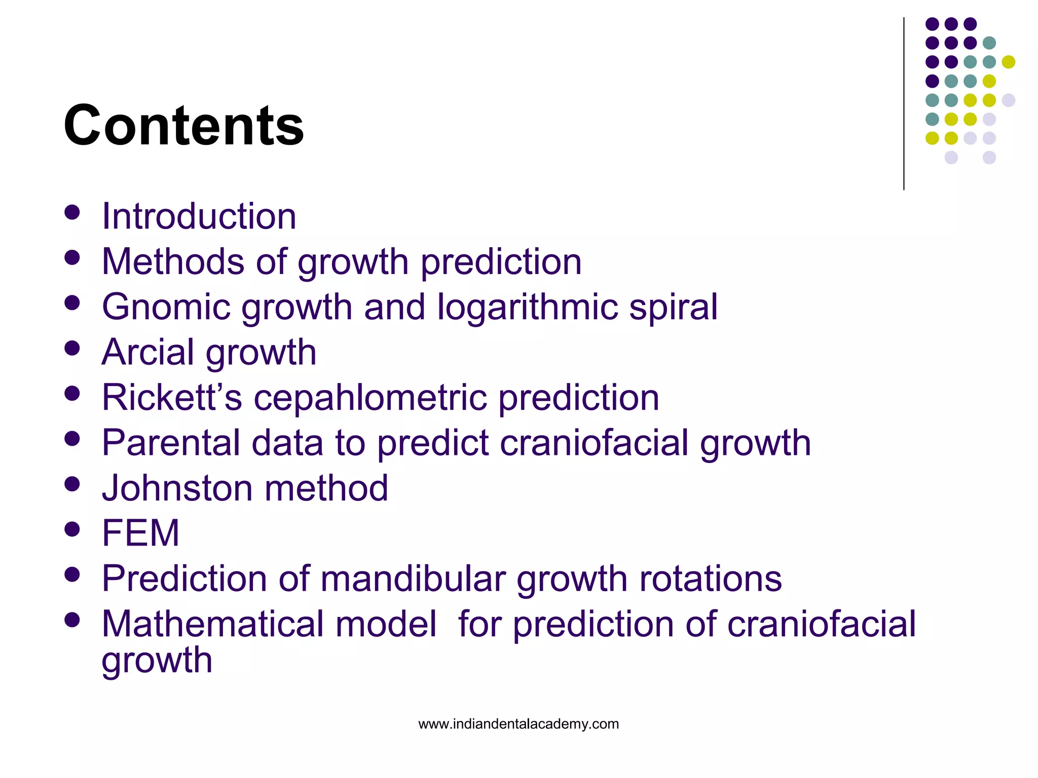 Growth prediction & age estimation /fixed orthodontic courses | PPT