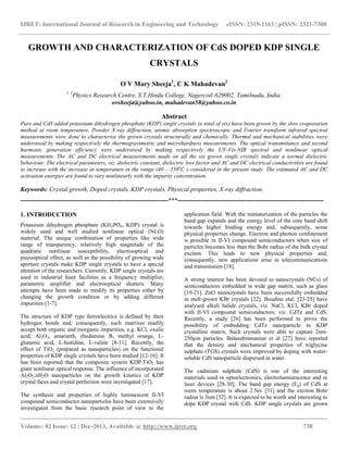 Growth and characterization of cd s doped kdp single crystals | PDF | Chemistry | Science