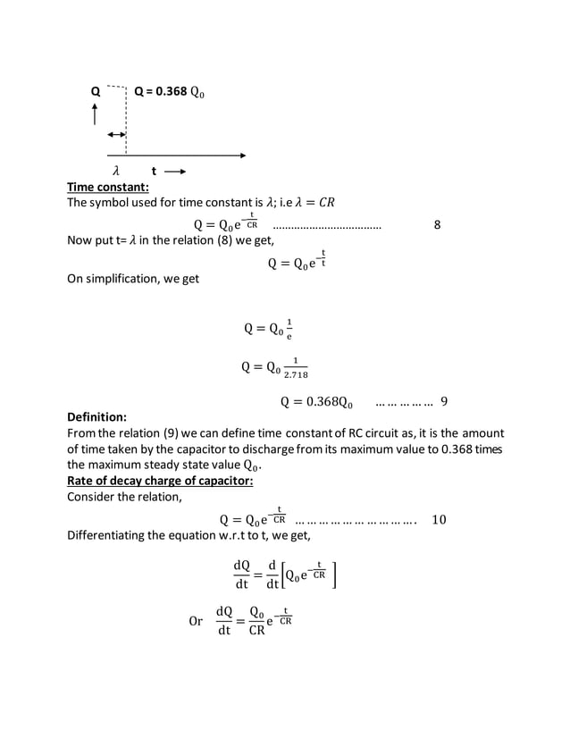 Growth and decay ...capacitor | DOCX | Physics | Science
