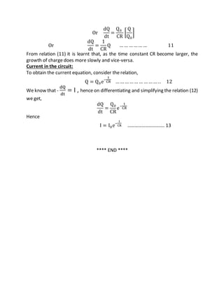 Growth and decay ...capacitor | DOCX