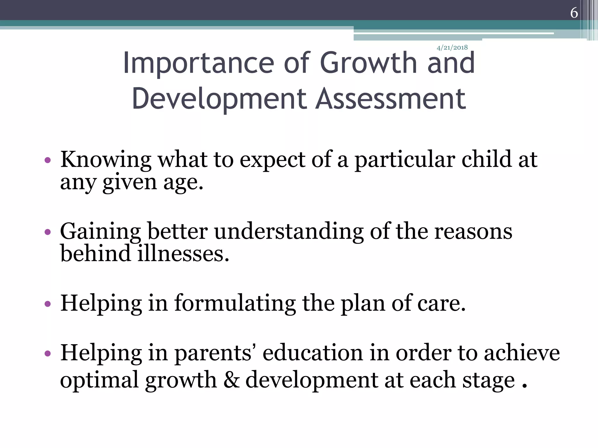 Growth and development assessment in children | PPTX