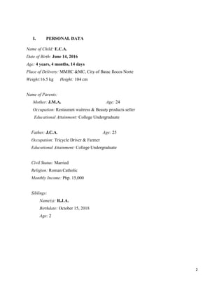 Growth and development case study | PDF