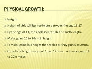 Growth and development during adolescence | PPTX