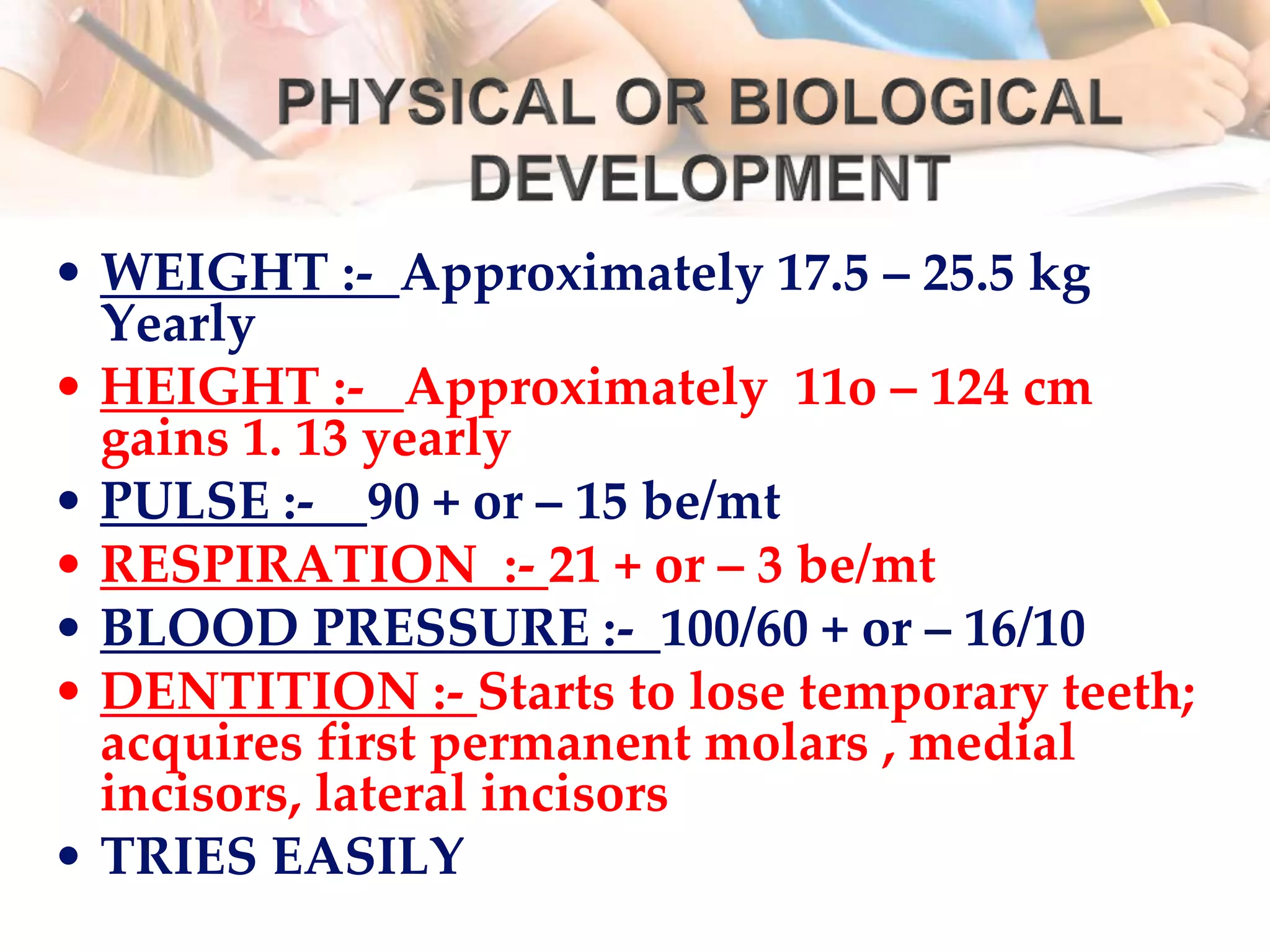 Growth and development of 6 8 yrs school going | PPT