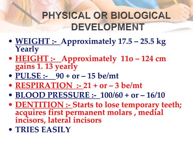 Growth and development of 6 8 yrs school going | PPT