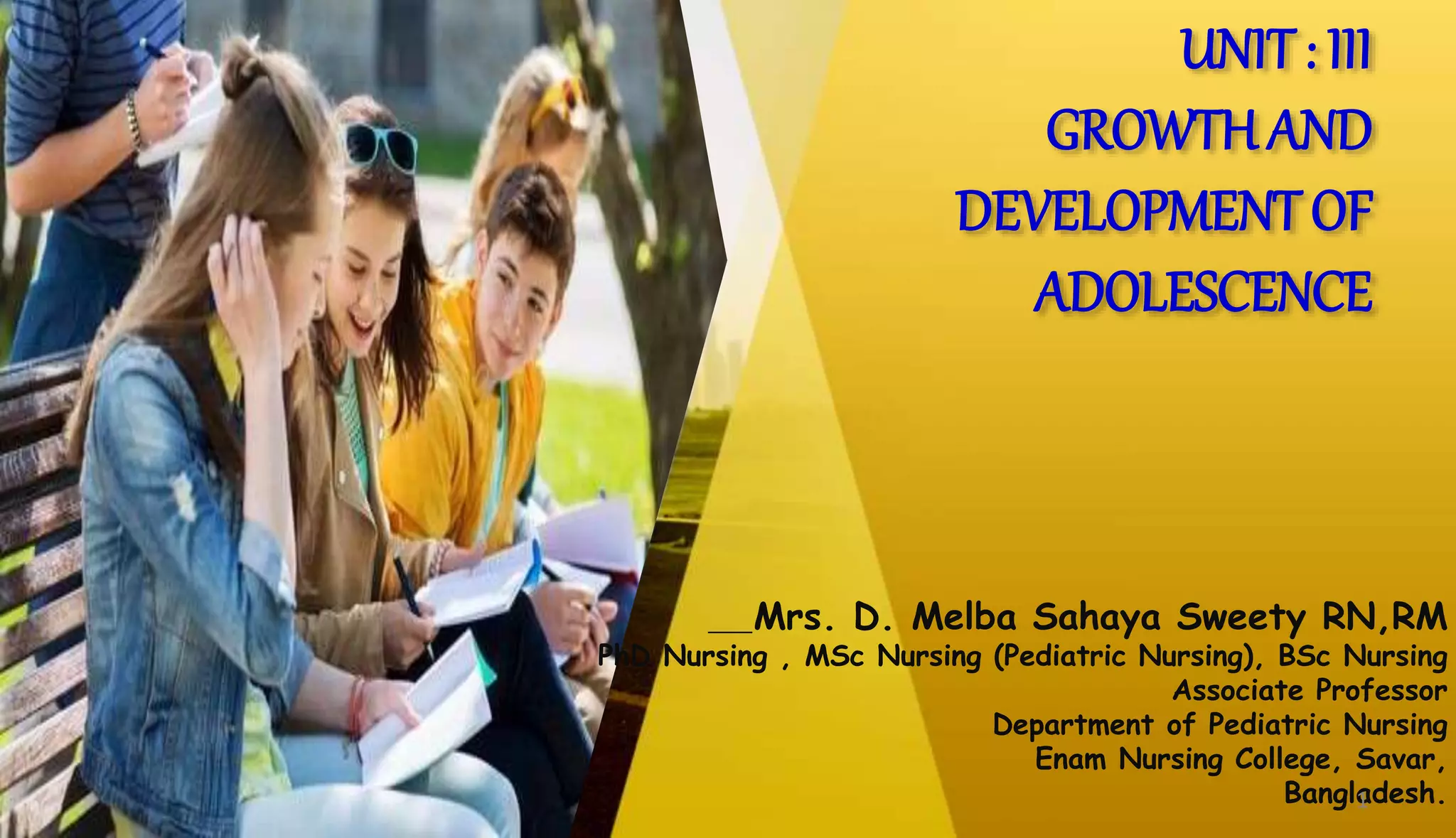 Growth and development of Adolescence.pptx | Free Download