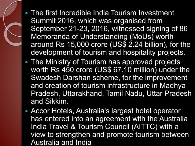 Growth and development of indian tourism and ministry of tourism | PPTX