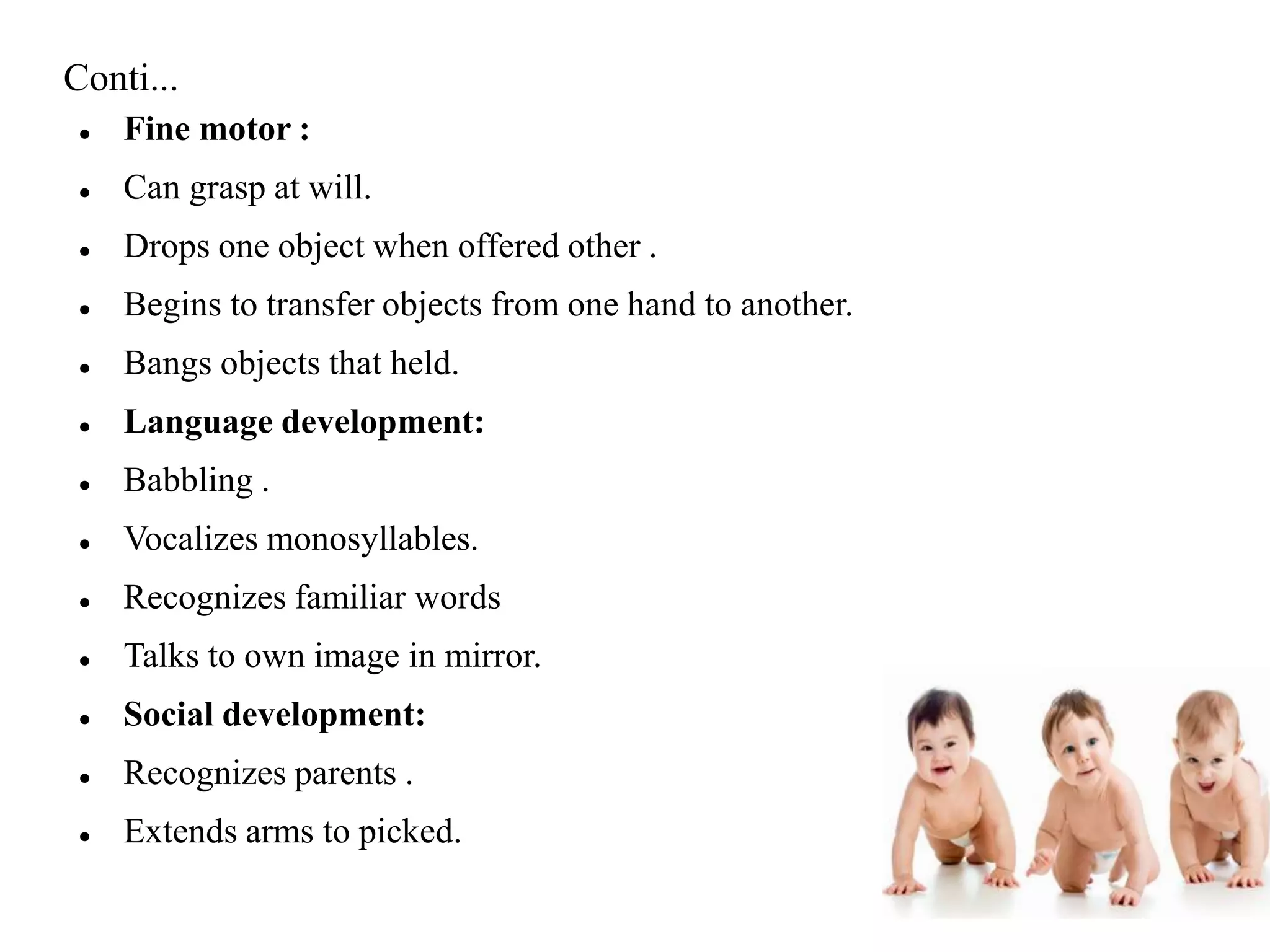 Growth and development of infant ppt | PPTX