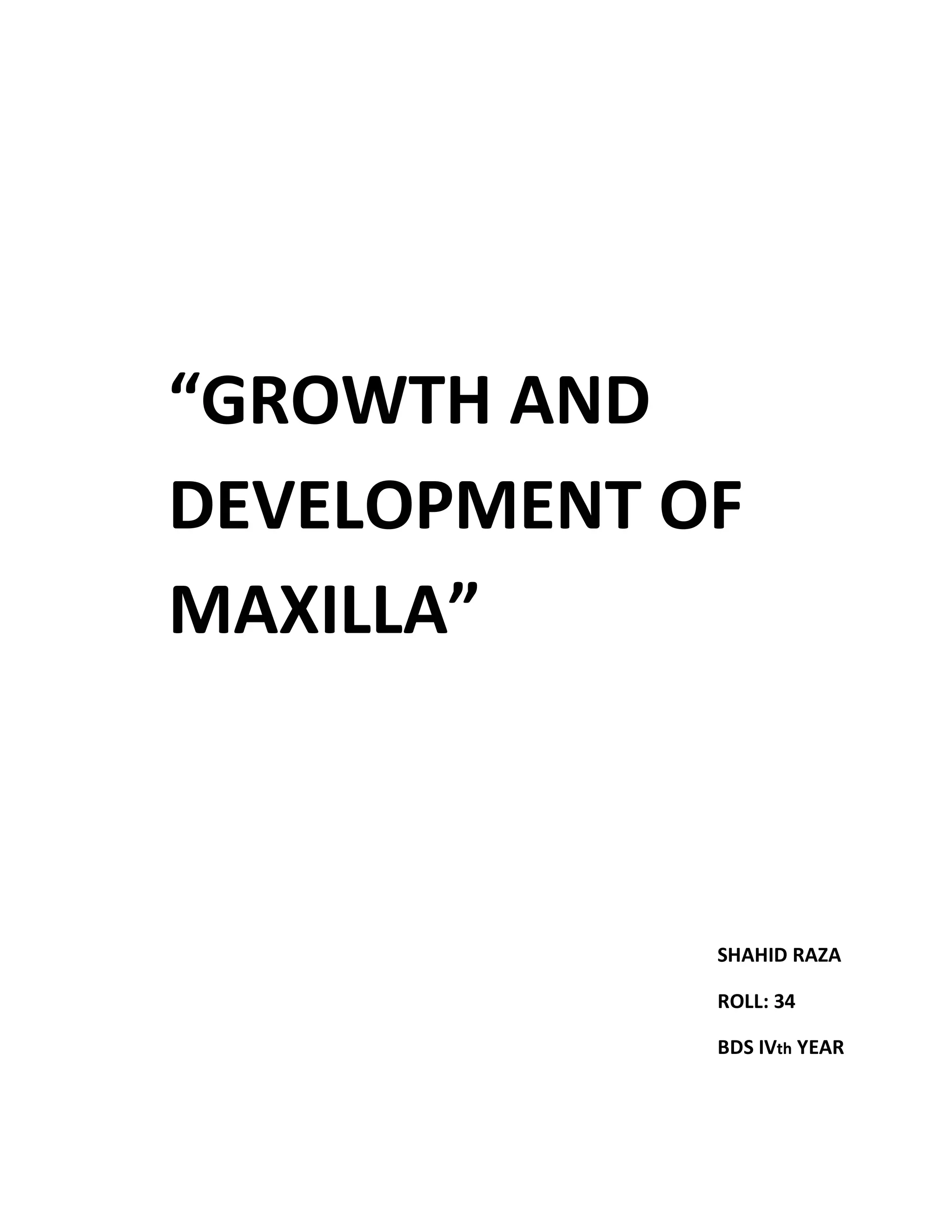 growth and development of maxilla | PDF