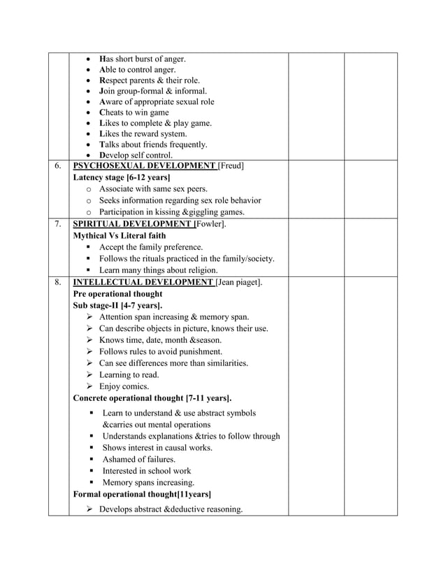 GROWTH AND DEVELOPMENT OF SCHOOL AGE.docx | Parenting Babies and ...