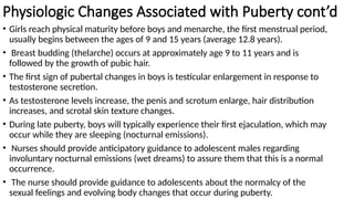 GROWTH AND DEVELOPMENT OF THE ADOLESCENT - MEDICAL-SURGICAL NURSING ...