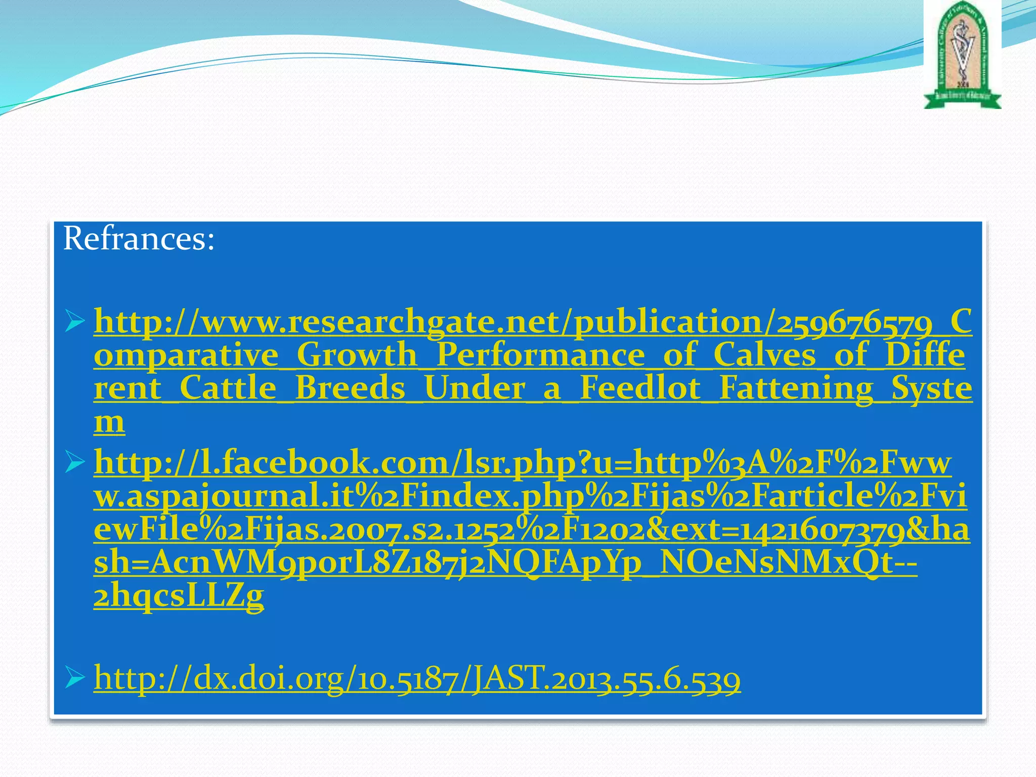Growth and fattening potential of cattle and buffalo | PPTX