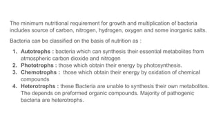 Growth and nutrition in bacteria .pptx