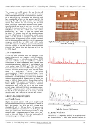 Growth and physical properties of pure and manganese doped strontium ...