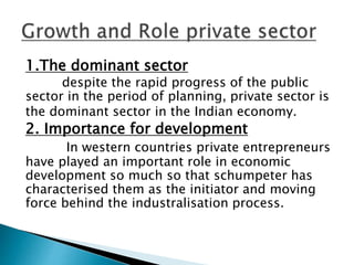 Growth and role of private sector | PPTX
