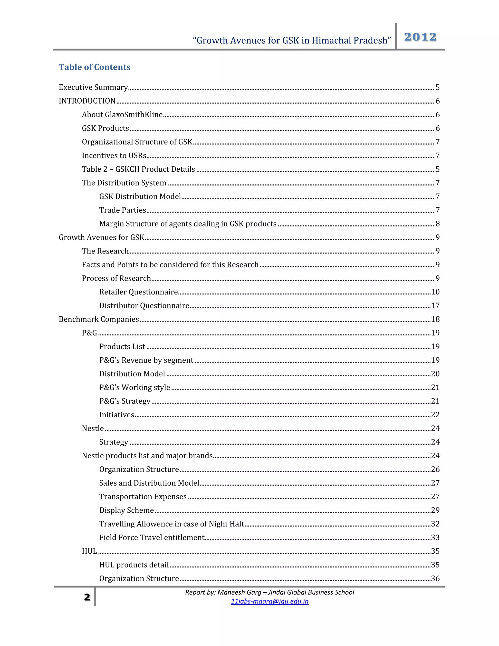GlaxoSmithKline GSK CH - A report on Business Strategy and Growth ...
