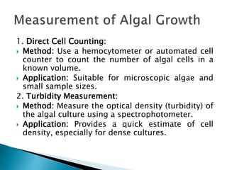 Growth curve and Measurement of algal growth | PPTX