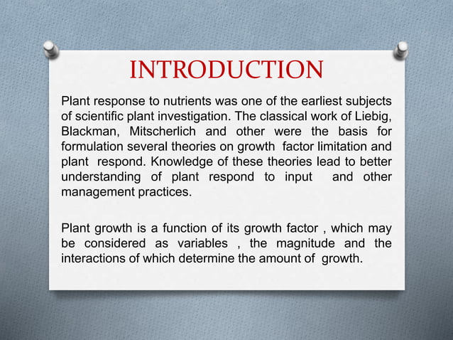 Growth Expressions & Laws of Plant Growth.pptx | Agriculture | Industries