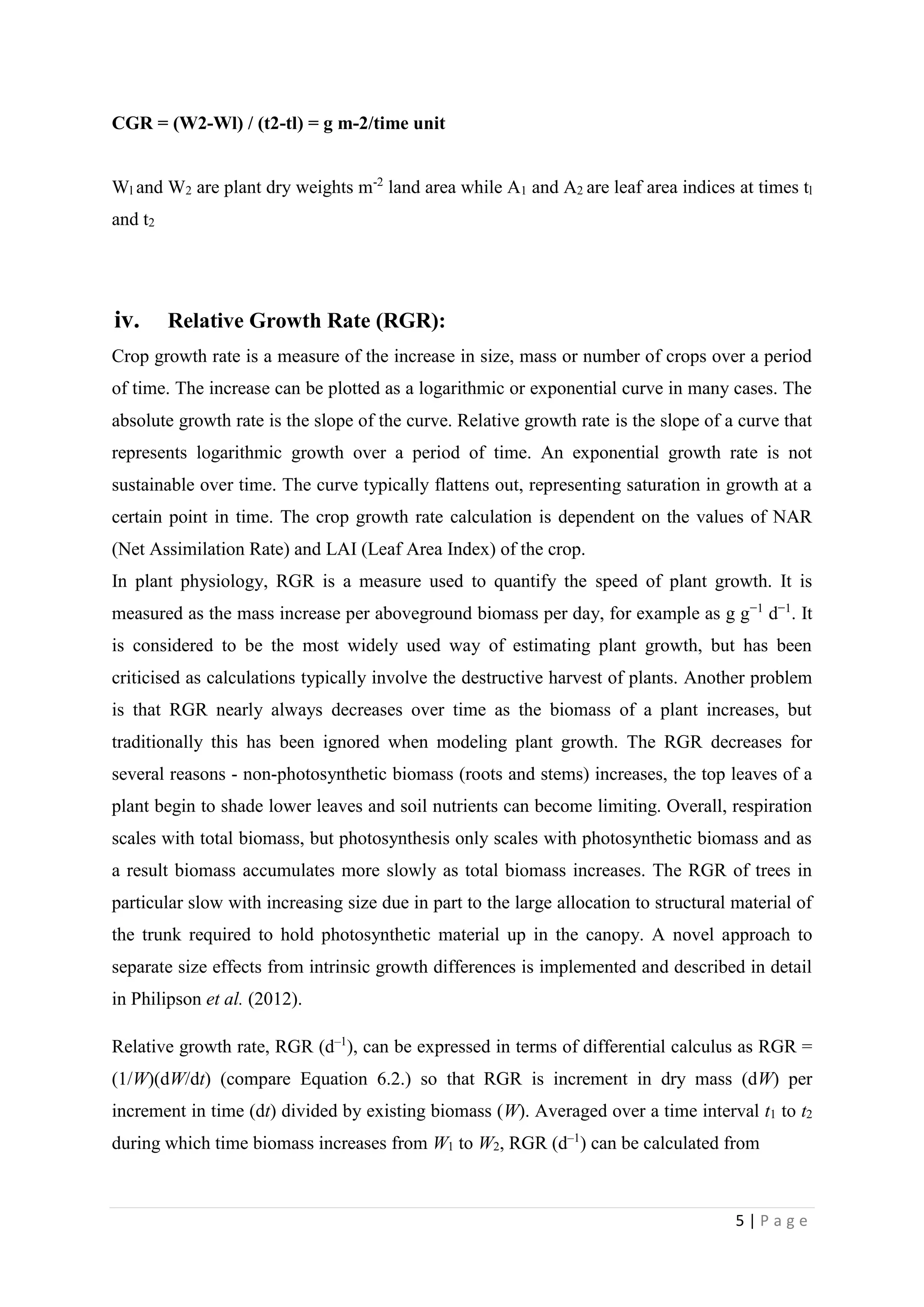 Growth formula of crops | PDF