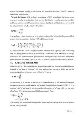 Growth formula of crops | PDF