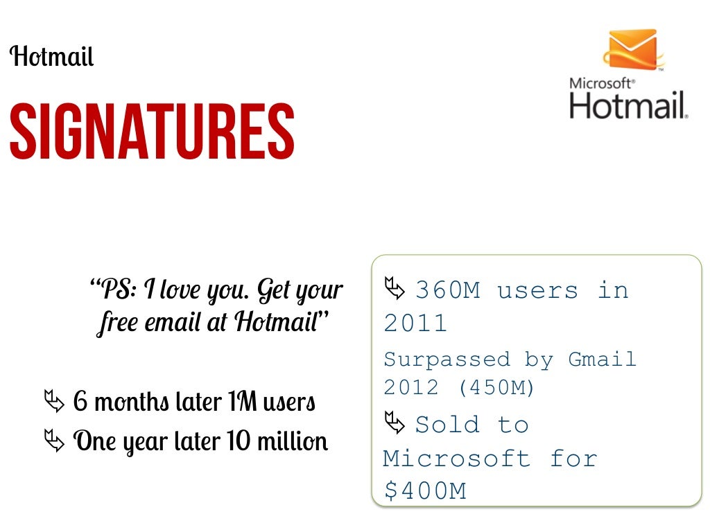 Hotmail SIGNATURES “PS: I love