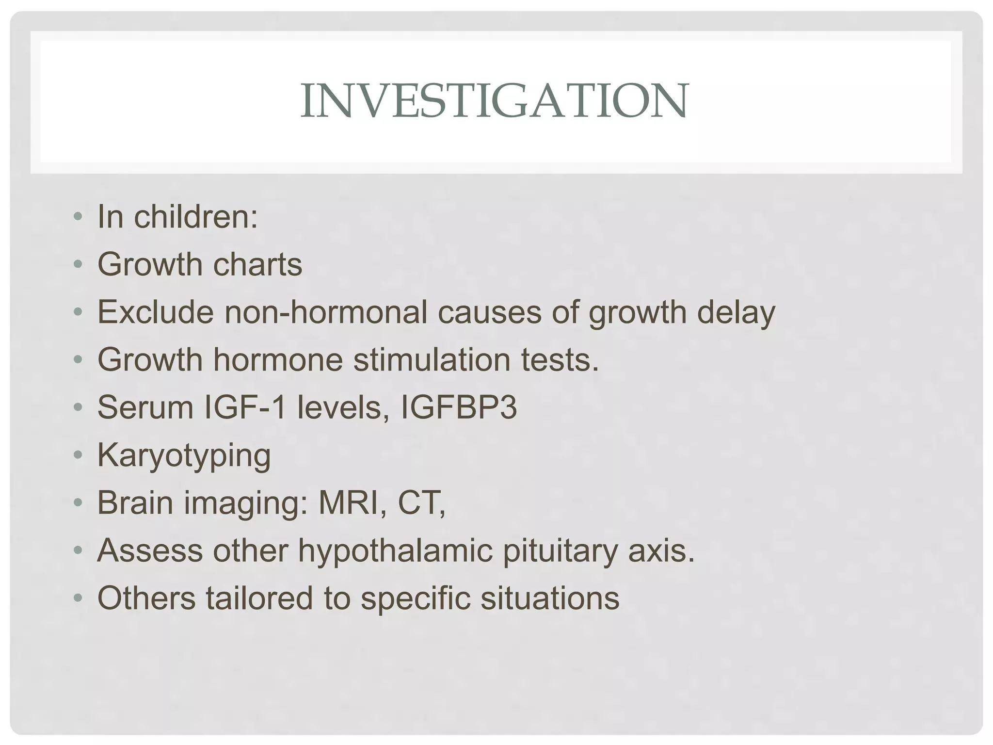 Growth hormone deficiency states and growth hormone replacement therapy ...