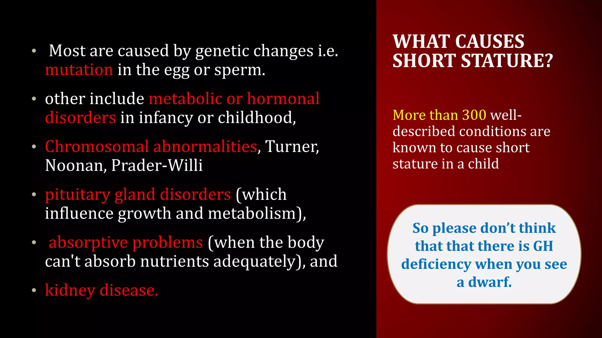 Growth hormone its deficiency and excess | PPTX